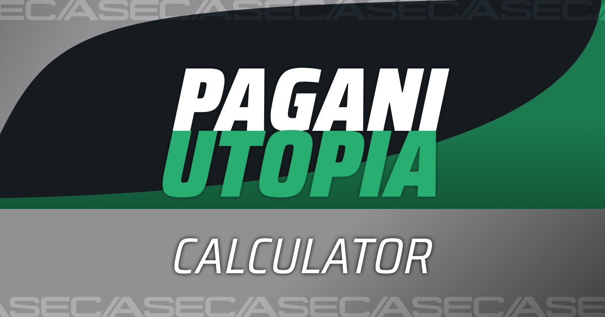 ASEC - Pagani Utopia Coupe Calculator